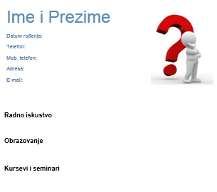 CV OBRAZAC | Zaposlimo Srbiju